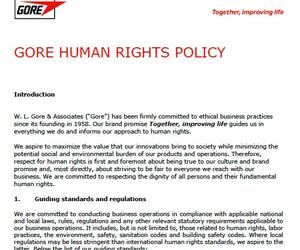 Gore Human Rights Policy (영어로) | Gore